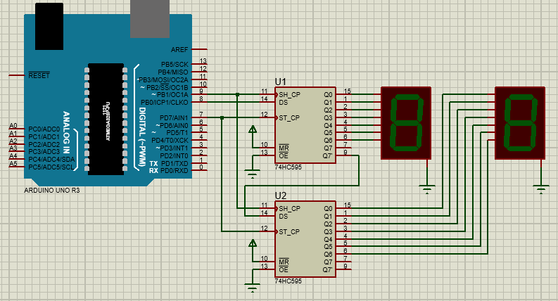 Sáng led 7 đoạn đếm từ 00 đến 99