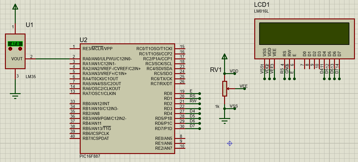 PIC Đọc nhiệt độ LM35 hiển thị lên LCD 16x2